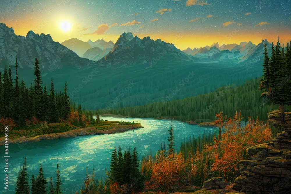 Pixel Art Landscape Wallpaper