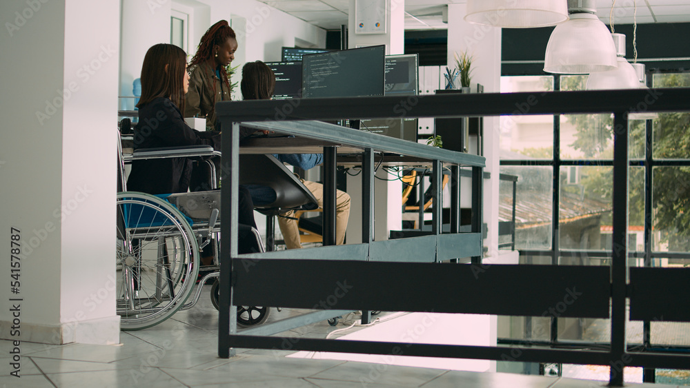 Programer With Chronic Disability Typing Source Code On Computer