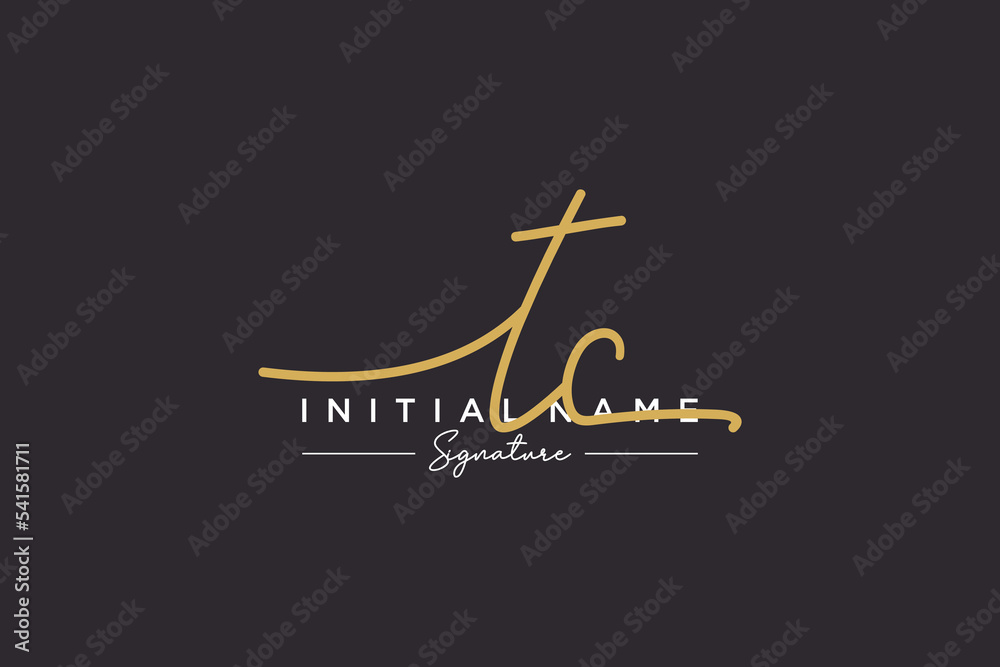 Initial TC signature logo template vector. Hand drawn Calligraphy ...