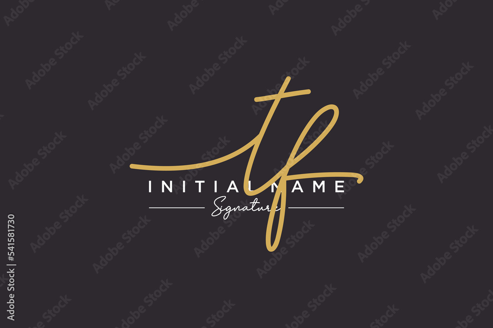 Initial TF signature logo template vector. Hand drawn Calligraphy ...