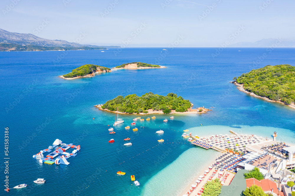 Ksamil beaches. Four islands. The bay. The Tetran Archipelago. Ksamil ...