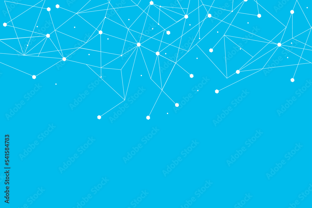 White network. Abstract connection on blue background. Network ...