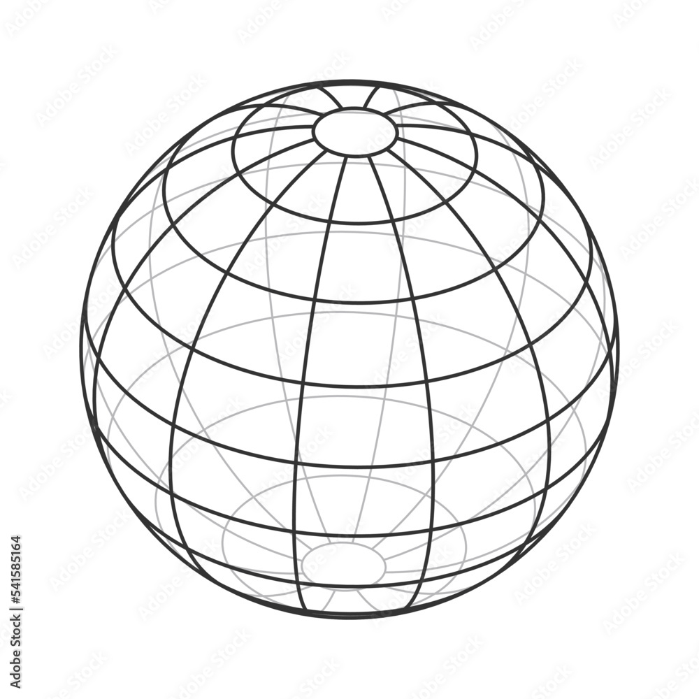 simple classic globe wireframe Stock Vector | Adobe Stock