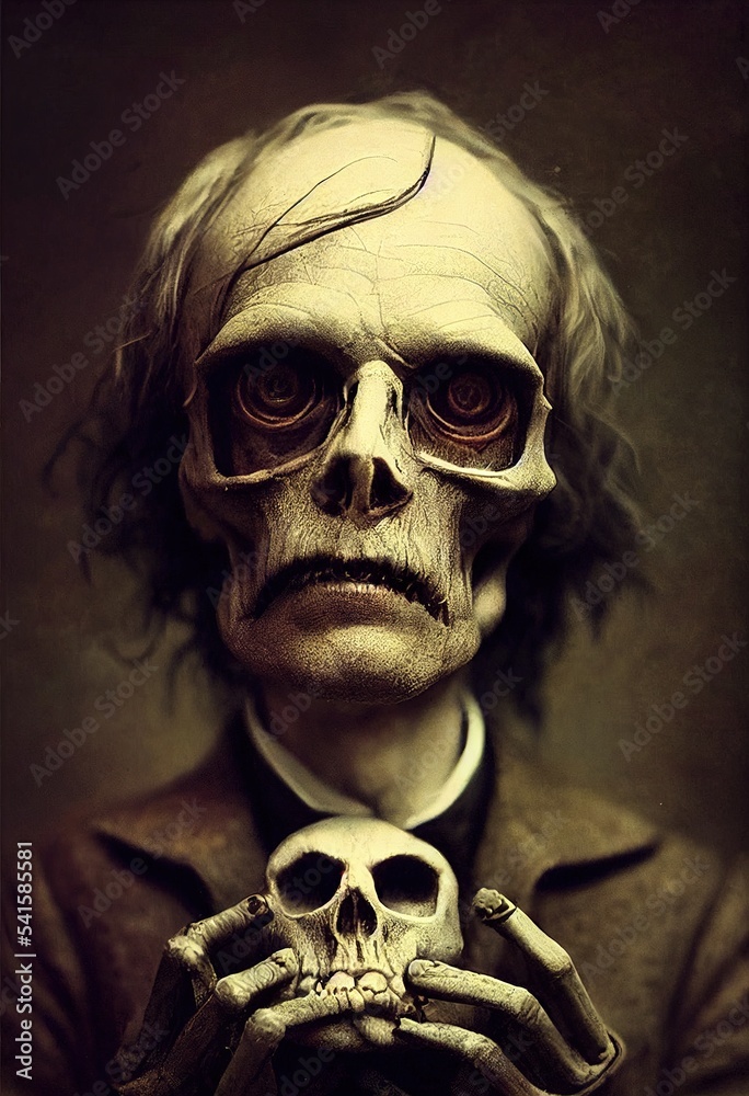 A fictional person, not based on a real person. Mystical creepy man ...