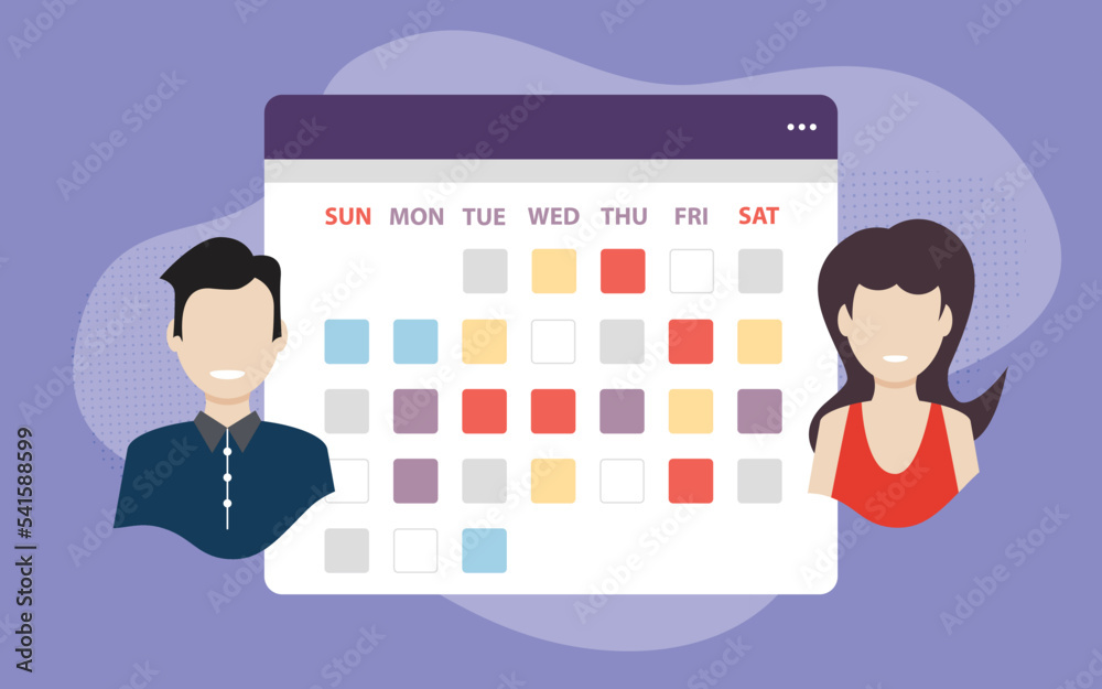 Calendar for task management and planning, teamwork plan, business ...
