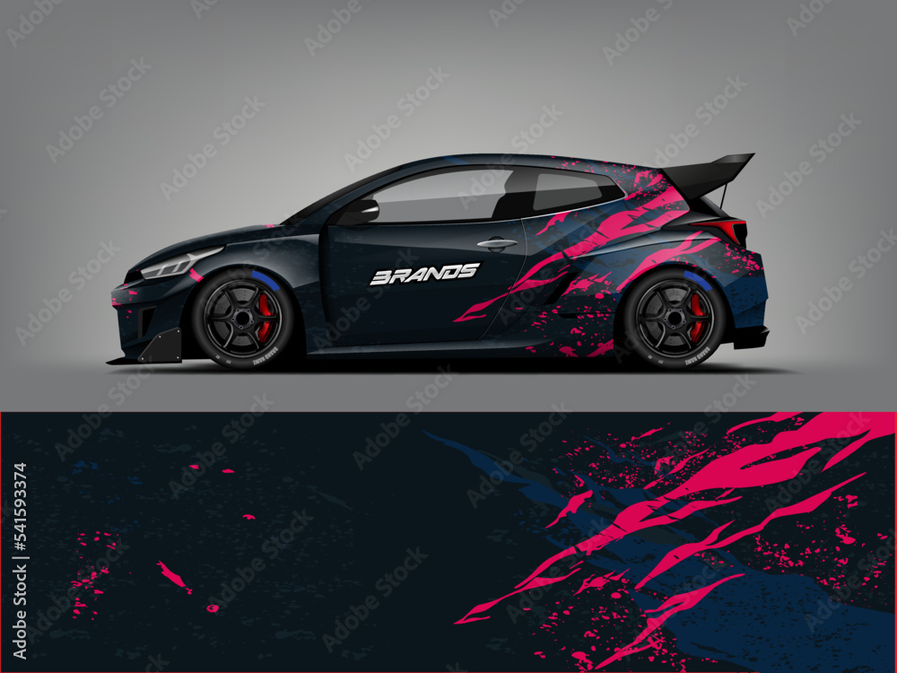 Sport sedan hatchback racing car wrap design livery. modern design ...