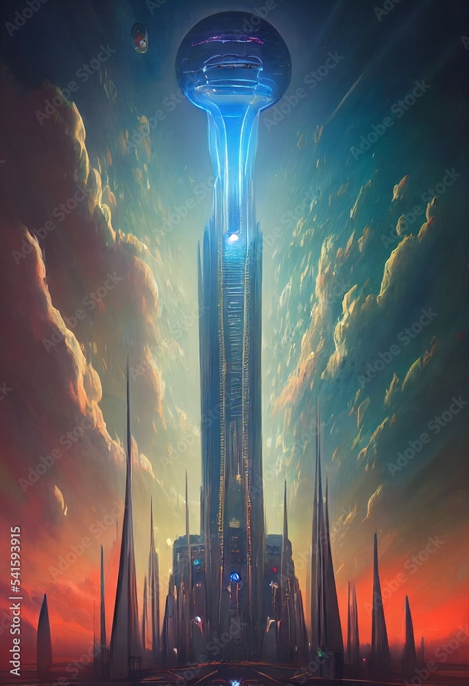 Alien City Of The Future Scifi Tower Science Fiction Other Worlds