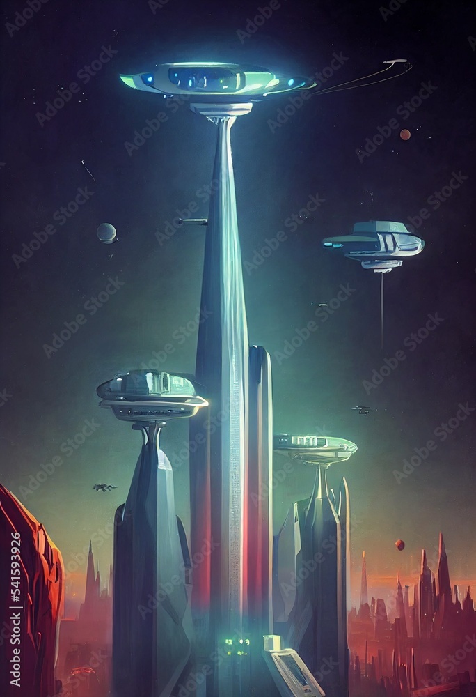 Alien cities, scifi, science fiction, progress, electricity, other ...