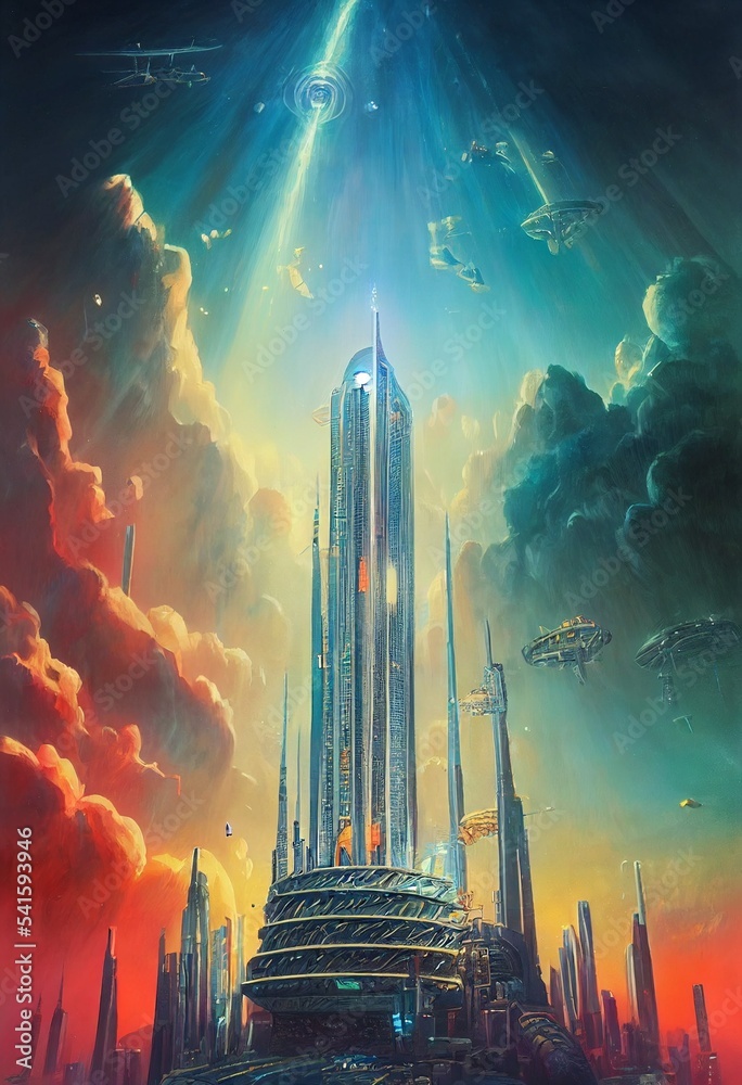 Alien cities, scifi, science fiction, progress, electricity, other ...