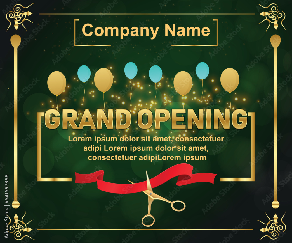 Grand Opening Vector Banner Illustration for Shopping Mall, Website ...