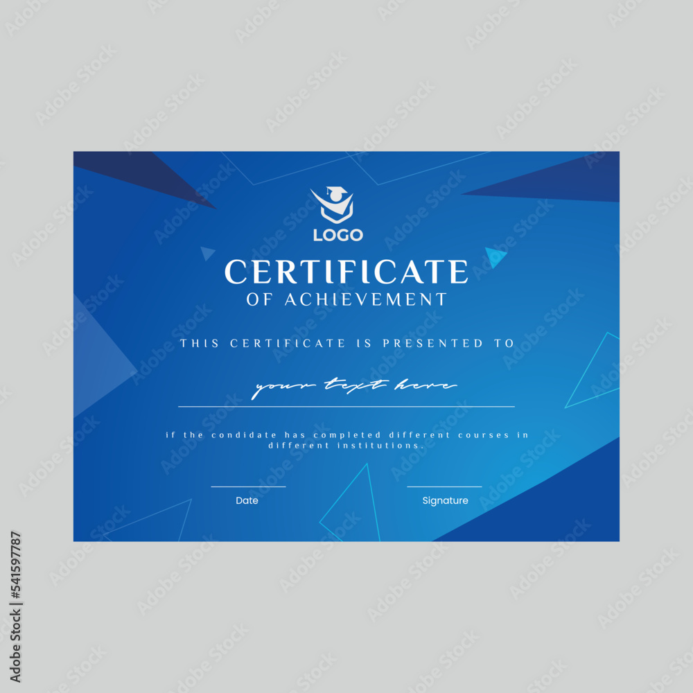 Certificate, Diploma of completion (design template, white background ...