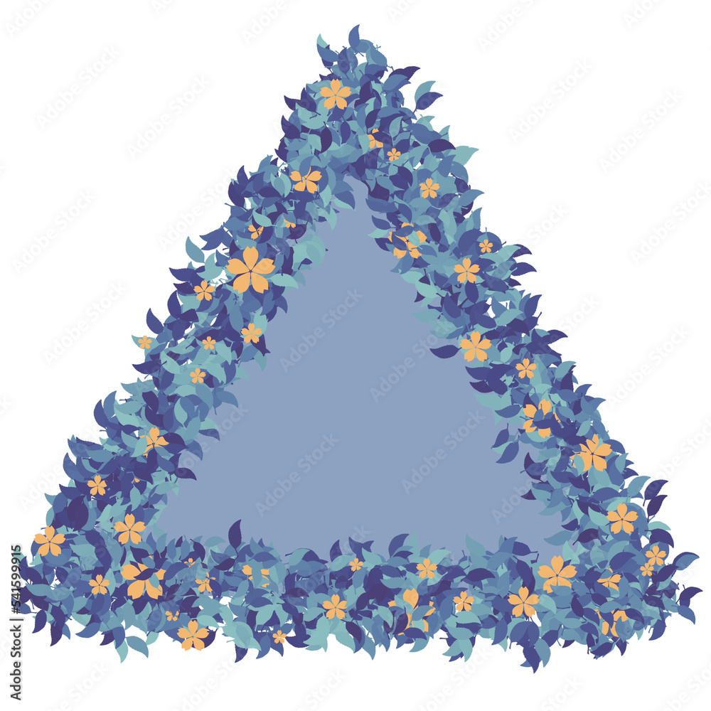 abstract triangle aesthetic frame floral hand drawn watercolor painting ...