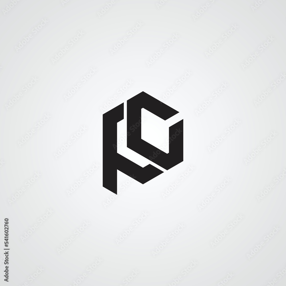 Alphabet letter PC, CP icon logo vector. Stock Vector | Adobe Stock