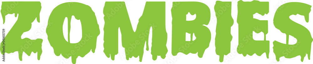 ZOMBIES text design on transparent background Stock Illustration ...