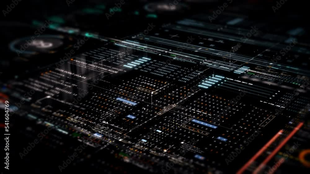 Futuristic abstract de-focus flowing data matrix, meta, metaverse ...