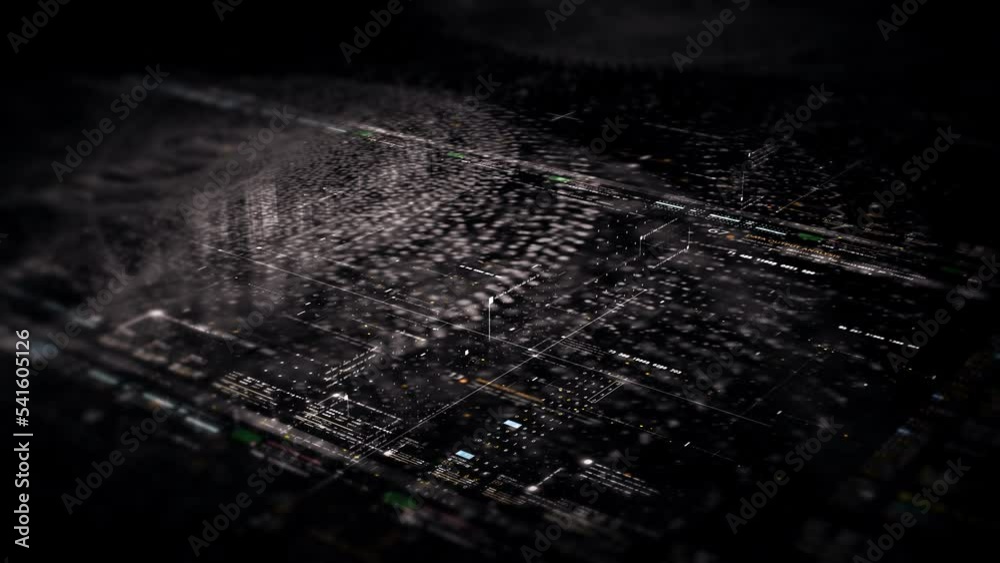 Futuristic abstract de-focus flowing data matrix, meta, metaverse ...