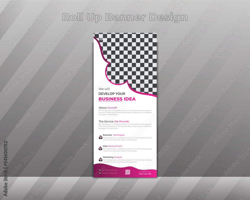 Roll up banner design template and simple banners. Stock Vector | Adobe ...