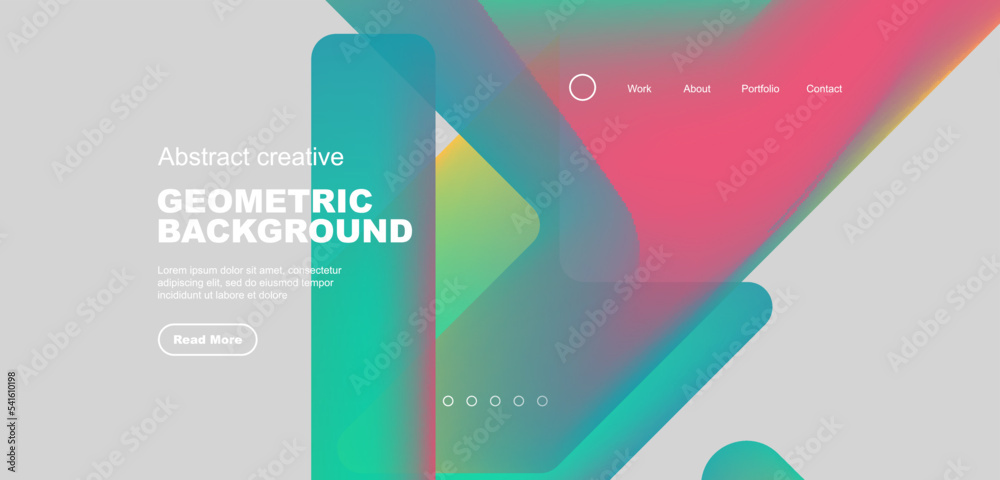 Abstract Trendy Geometric Patterns Poster With Fluid Color Triangles
