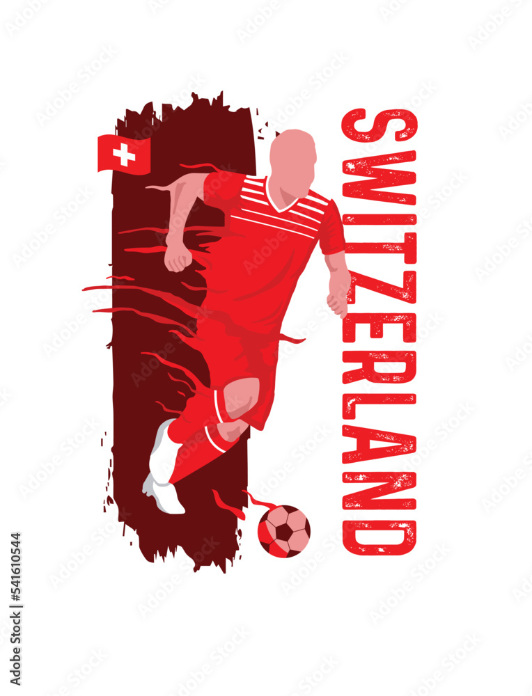VECTORS. Editable poster for the Switzerland football team, soccer ...