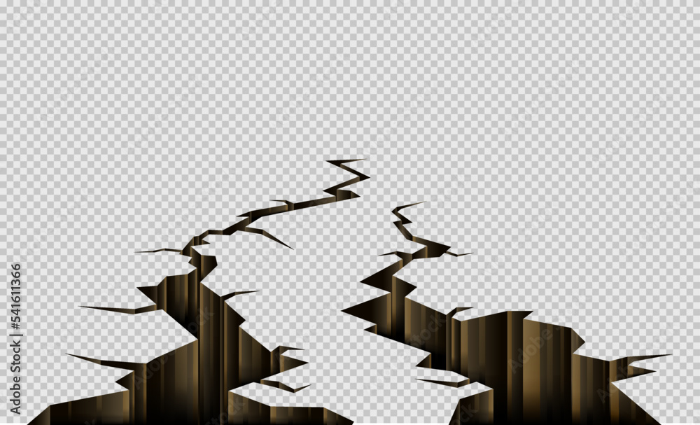 Realistic Ground Cracks. Fractures at Ground Level. Earthquake Ruptures ...