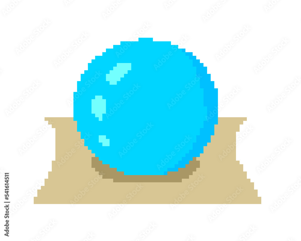 Pixel Art Blue Crystal Illustration Stock Illustration | Adobe Stock