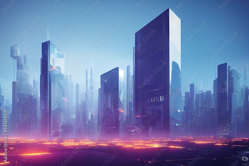 Futuristic city wallpaper. Ai generated image, is not based on any real ...