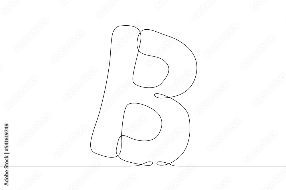 One continuous line. Letter of the alphabet. Latin alphabet. Capital ...