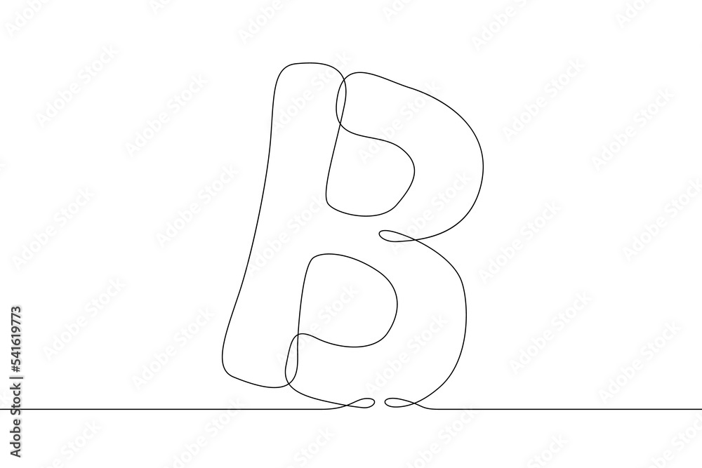 One continuous line. Letter of the alphabet. Latin alphabet. Capital ...