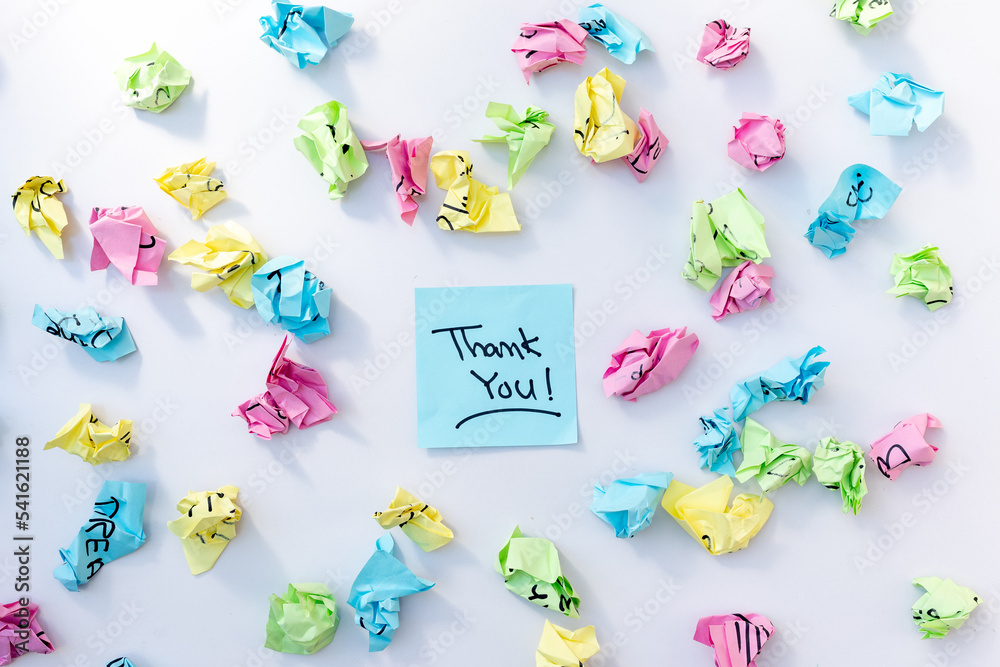 Thank you note handwritten with a beautiful background Stock Photo ...