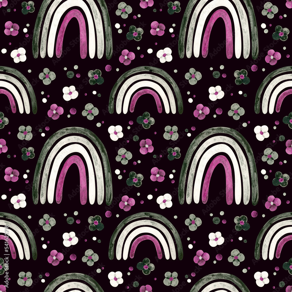 ภาพประกอบสต็อก Asexual pride, rainbow seamless pattern. LGBTQIA art ...