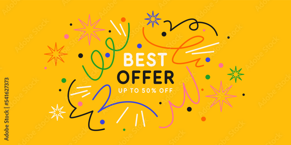 Original poster for discount. Vector illustration. Composition with ...