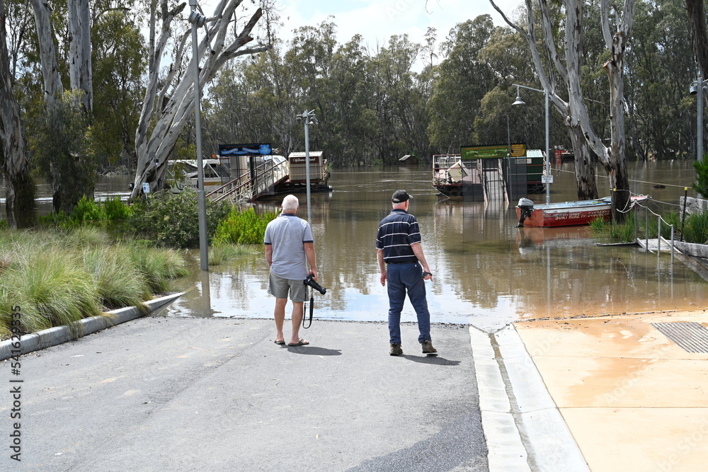 Echuca, Australia extreme flooding from the Murray River and Campaspe ...