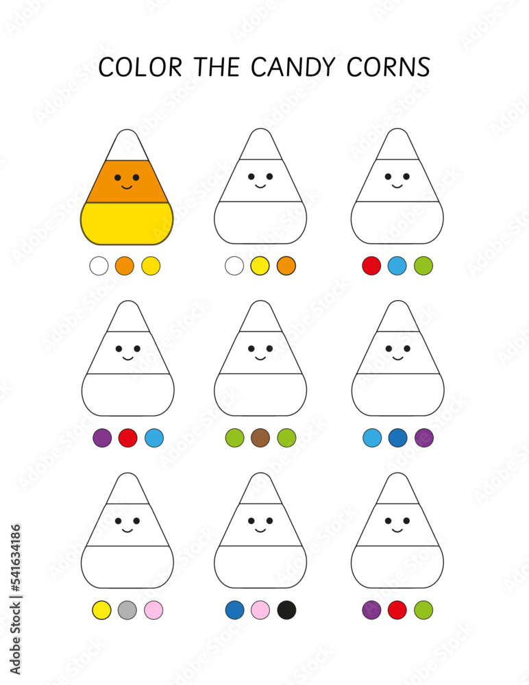 Educational activity for kids. Color by code worksheet for preschool ...