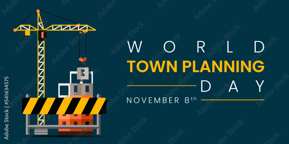 World Town Planning Day on November 08. Vector illustration of World ...