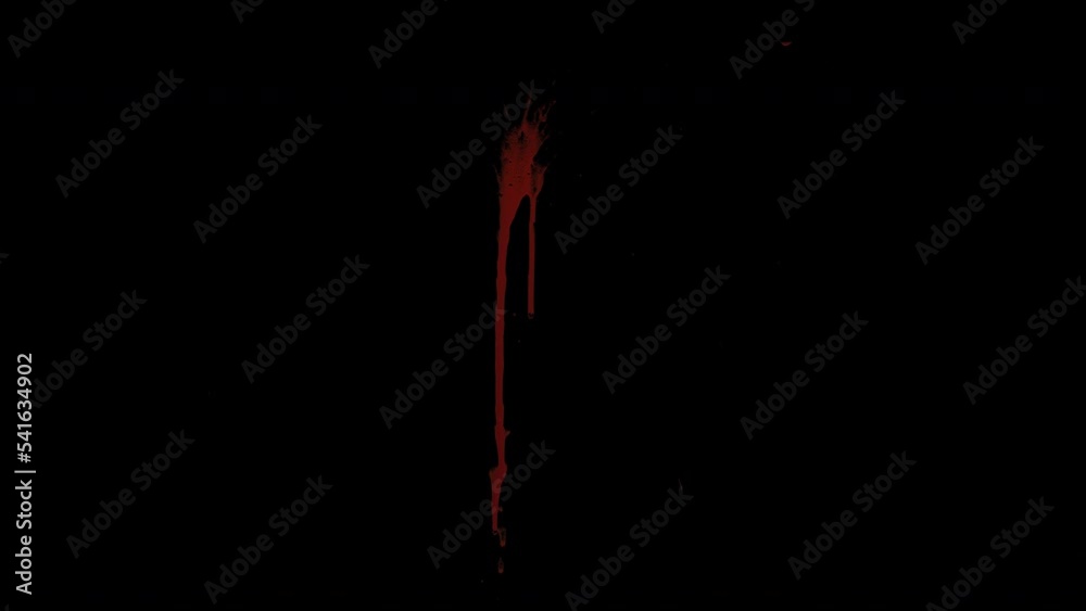 4K blood splash effect on transparent background.background footage ...