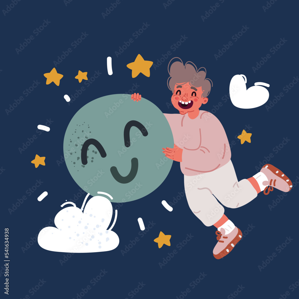 Cartoon vector illustration of happy with good emoji smile Stock Vector ...