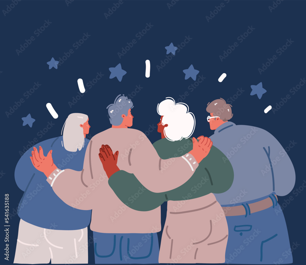 Cartoon vector illustration of Friend Hugging each other happy back ...