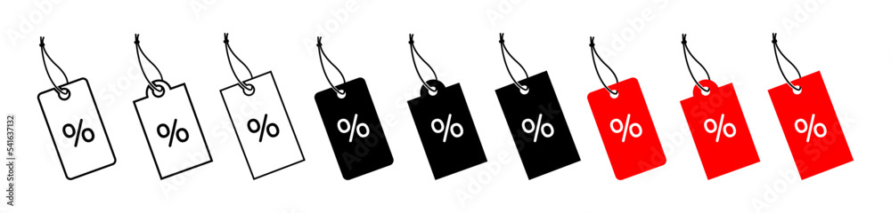 Price tag icons collection.Set of blank white and black price tags or ...