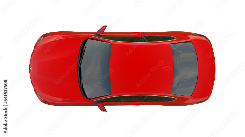 red BMW series 2, top view, 3d rendering of PNG transparent car Stock ...