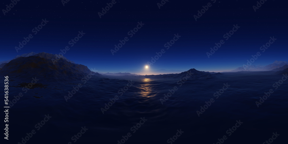 360 degree surface of cold extrasolar planet. Equirectangular ...