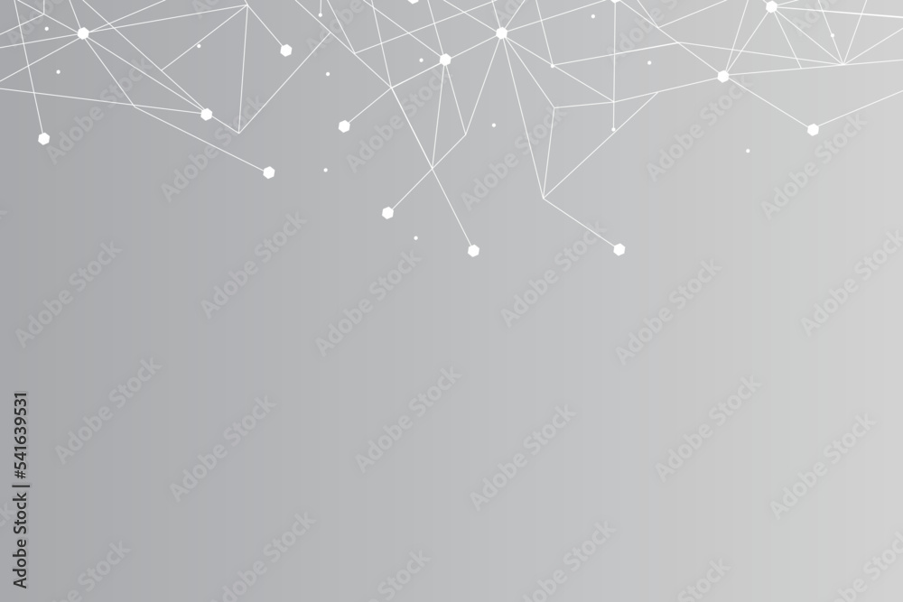 White network. Abstract connection on gray background. Network ...