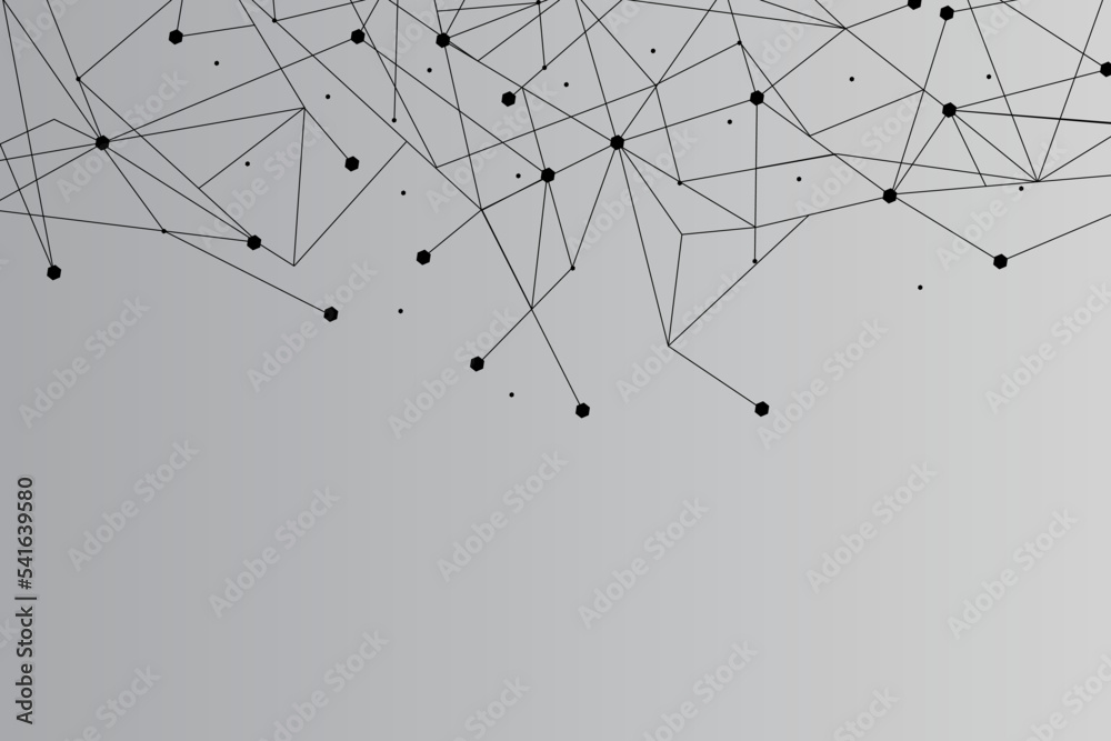 Black network. Abstract connection on grey background. Network ...