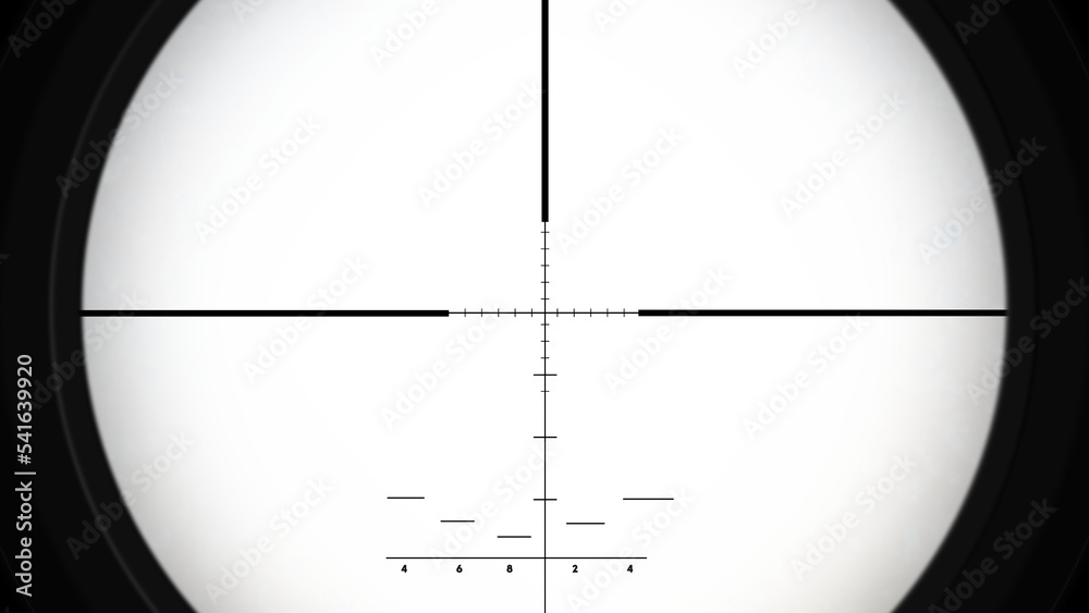 Realistic sniper sight with measuring marks, isolated sniper scope ...