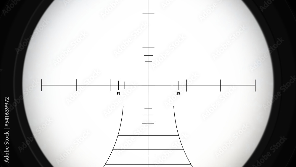 Realistic sniper sight with measuring marks, isolated sniper scope ...