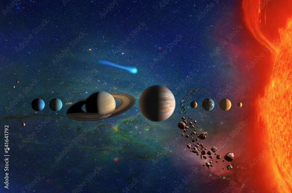 Solar system planets. Science and education background. Elements of ...