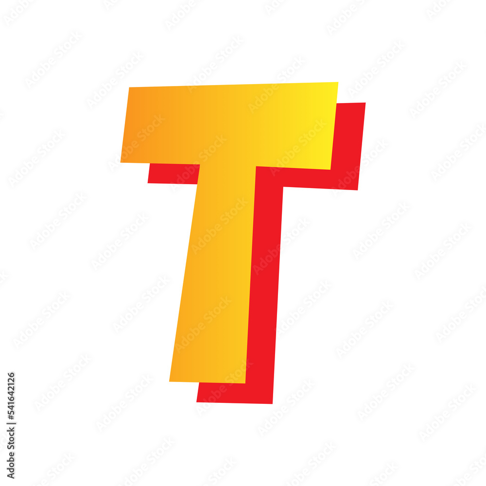 Letter T, comic style typeface with transparent background. png file ...
