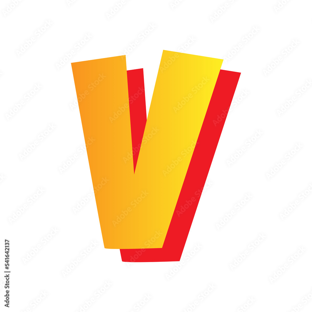 Letter V, comic style typeface with transparent background. png file ...