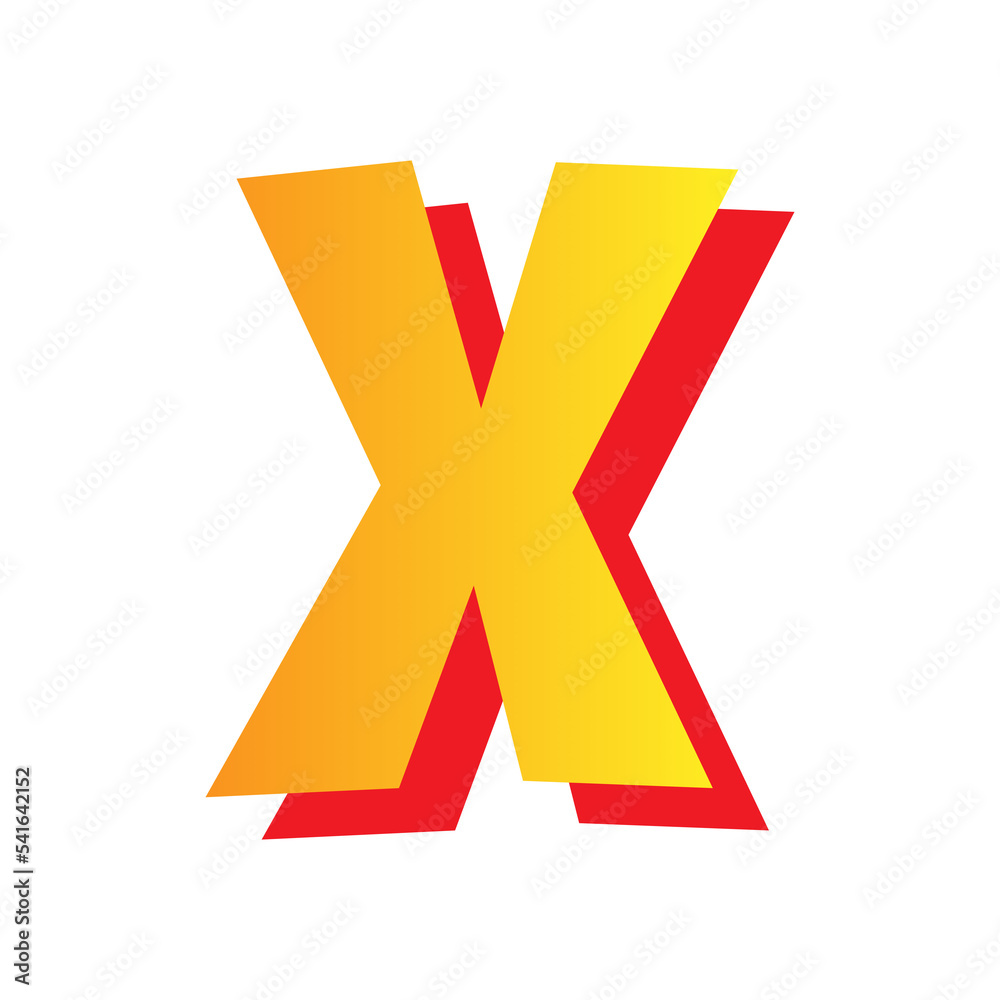 Letter X, comic style typeface with transparent background. png file ...