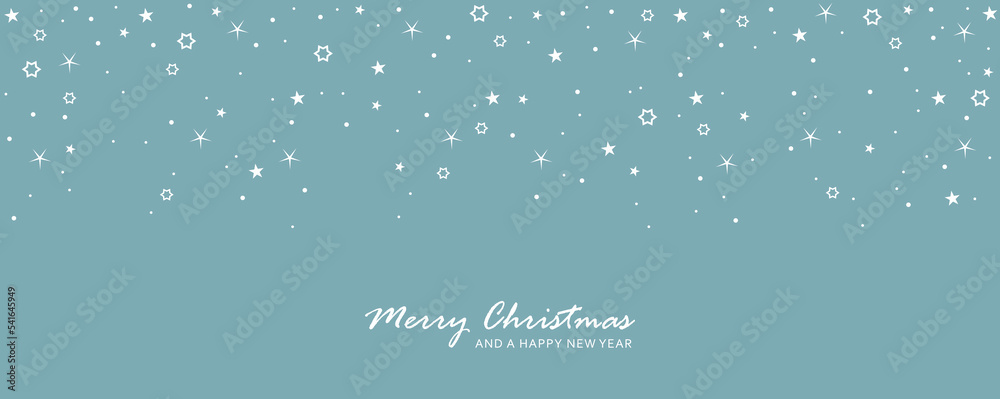 christmas star confetti border on blue grey background Stock Vector ...