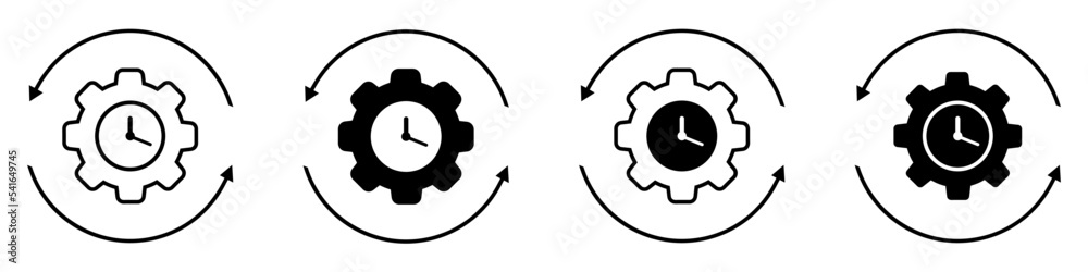 Time management icon vector set. deadline illustration sign collection ...